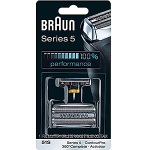 BRAUN 51S 8000 Series 5 360 Complete Activator ContourPro Shaver Foil & Cutter Head Replacement Pack, 2 Count