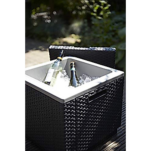 Keter Ice Cube Beer and Wine Cooler Table Perfect for Your Patio, Picnic, and Beach Accessories, Graphite
