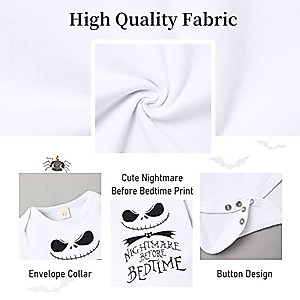 Crazyme Baby Boy Girl Clothes 2PCs Outfit Set Nightmare Before Bedtime Skull Christmas Clothing Set (Boy Black, 3-6 Months