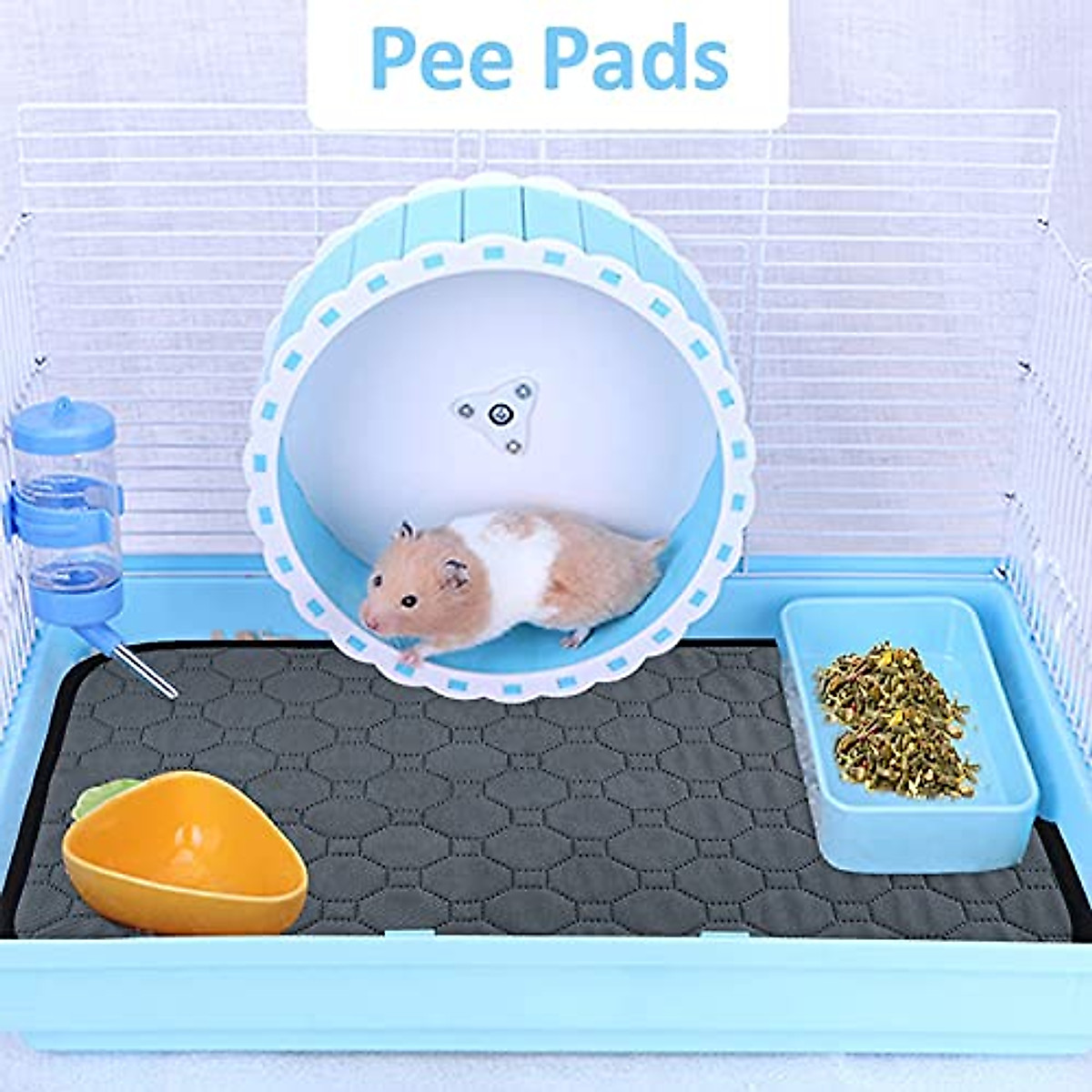 HERCOCCI Guinea Pig Fleece Cage Liners, Super Absorbent – Reusable & Washable Guinea Pig Pee Pads Bedding for Rabbit Chinchilla Hedgehog Gerbil Hamster (2 Pack - 23.6’’ x 17.7’’)