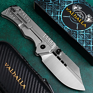 VALHALLA LORD Pocket Knife for Men, 3.6'' D2 Steel Large Folding Knife with Clip, 420 Steel Handle Cool Knives, Pocket Knives & Folding Knives, Gift for men women Collection