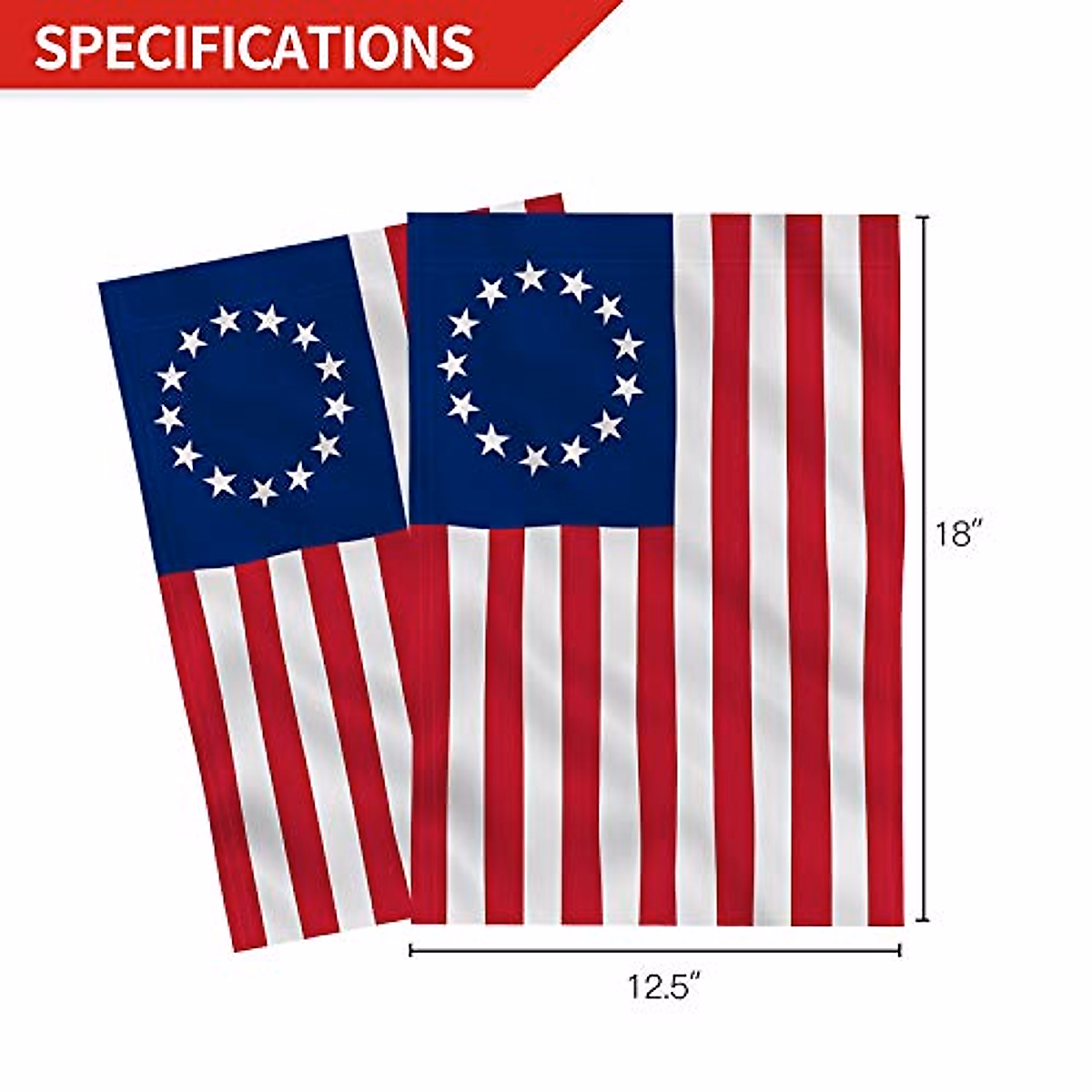 ANLEY Garden Flag USA Betsy Ross - Decorative U.S. Historic American Garden Flags - Double Sided & Weather Resistant & Double Stitched - 18 X 12.5 Inches