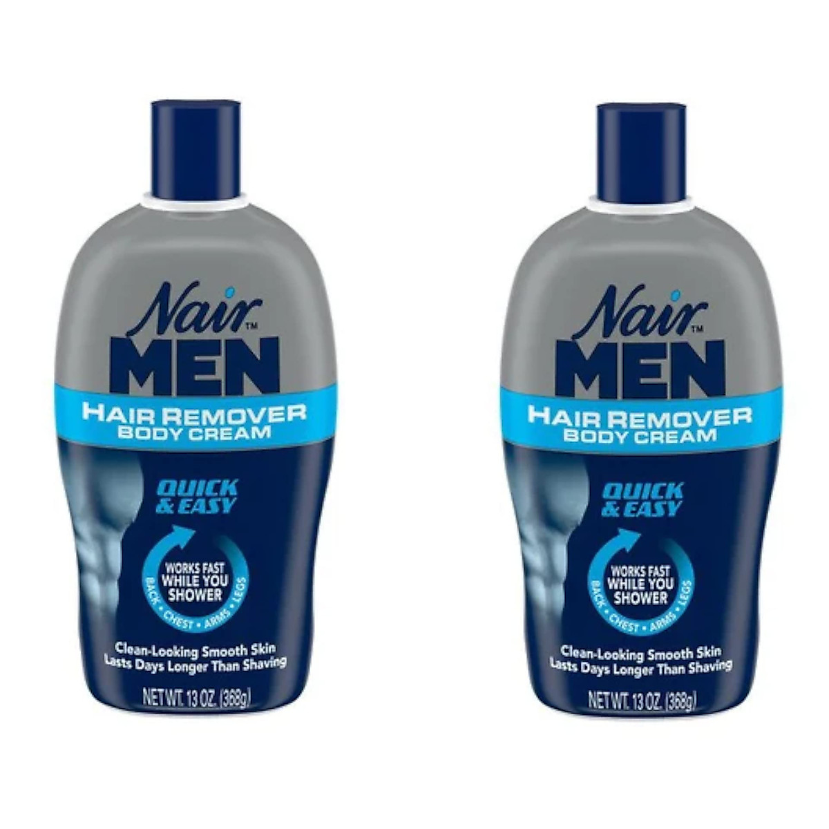Nair Hair Remover for Men Hair Remover Body Cream, 13 oz (2-Pack)