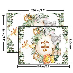Safari Jungle Animals Personalized Polyester Fiber Non-Slip Home Decor Carpets,Custom Area Rug Carpet Floor Mat for Bedroom Living Room Home Playroom Size 5.2'x7.5'