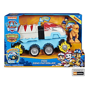 Paw Patrol, Dino Rescue Dino Patroller Motorized Team Vehicle with Exclusive Chase and T. Rex Toy Figures