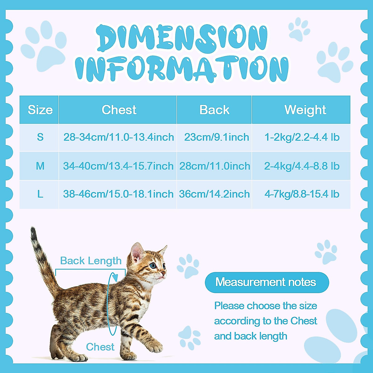 6 Pcs Cat Recovery Suit Kitten Recovery Suit Surgical Abdominal Skin Anti Licking Pajamas for Cats E Collar Alternative for Cats and Dogs After Surgery Wear, 6 Colors (Medium)