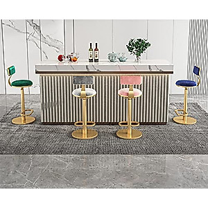 ZDXY Bar Stools Set of 2, Counter Height Upholstered Seat, Backrest Counter Height Adjustable Swivel Bar Chair, Velvet Cloth Kitchen Counter Stools Dining Chairs ( Color : Gray ), Grey