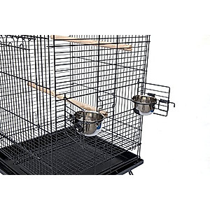 Large Open Dome Style Parrot Bird Cage with 5/8-Inch Bar Spacing for Quaker Cockatiel Indian Ring Neck Sun Parakeet Green Cheek Conures Lovebirds Budgies Canary Finch Parrotlet Portable Bird Cage