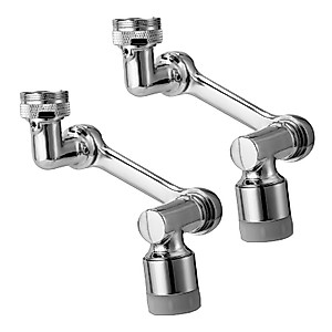 2Pcs Faucet Extender for Bathroom Sink with 2 Water Outlet Modes, Universal 1080° Rotating Robotic Arm Faucet Aerator, Brass Sink Faucet Attachment, for Kitchen & Bath Faucet Parts Replacement