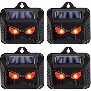 Solar Predator Control Light 4-Pack - Fox Deterrents for Gardens - Animal Repellent - Deer Repellent Devices - Cat Repellent - Fox Repellent - Cat Deterrent - Cat Scarer - Motion Sensor Deterrent