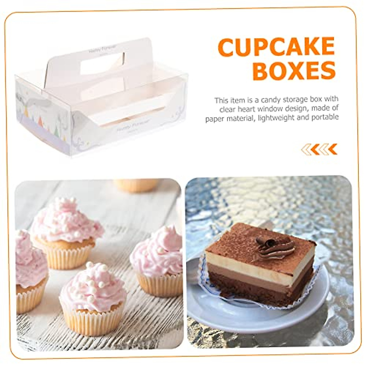 Baluue Muffin Container 10pcs Cupcake Boxes Cupcake Cake Box Mini Muffin Cake Containers Dessert Containers Mini Cupcake Packaging Containers Paper Cupcake Carrier Pie