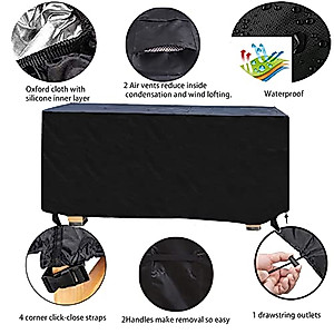 YWWQYBYQ Outdoor Coffee Table Cover,48"(L) x 24"(W) x 28"(H),Outdoor Lawn Waterproof Garden Furniture Cover,Durable Windproof, Fits Rectangle Patio Table