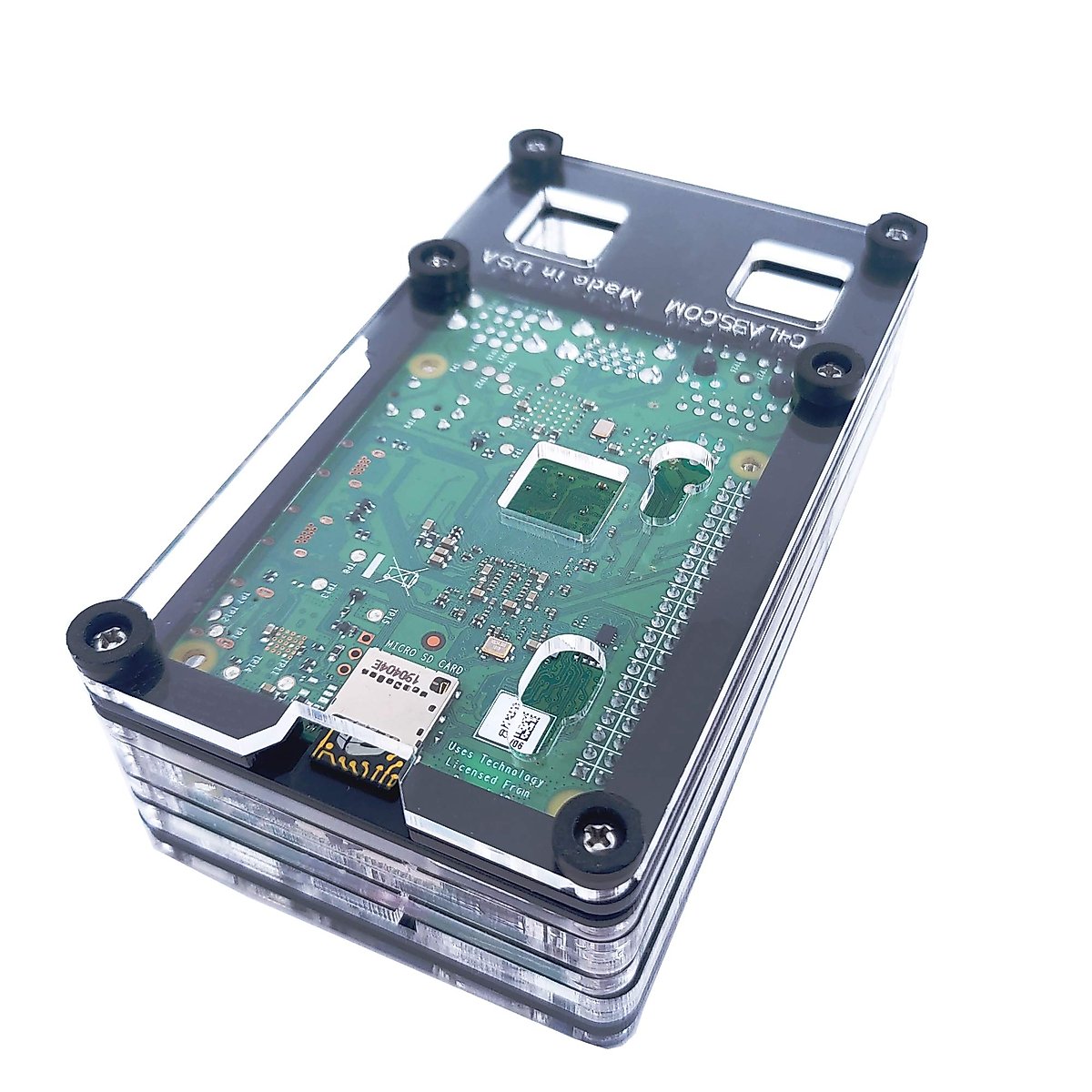 C4Labs DRPi-3.5NSX Nextion Screen Case – Raspberry Pi 3 B+, Duplex MMDVM v1.0, and Enhanced 3.5" Nextion Screen (Included) ~ Black Ice (Black)