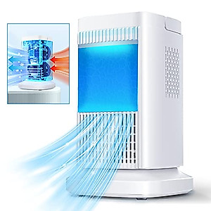 JOYENERGY Portable Air Conditioner Fan, Innovative Semiconductor Refrigeration, Personal Fan with 4 Wind Speeds, Desk Cooling Fan for Home, Travel and Office