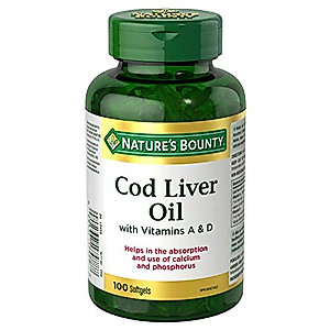 Nature's Bounty Cod Liver Oil with Vitamin A & D, 100 Capsules