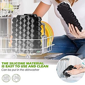 Hocerlu Ice Cube Trays, 3 Pack Silicone Small Ice Cube Trays with Removable Lid, Easy-Release Flexible Hexagonal 37-Ice Cube Molds, Stackable for Freezer, Chilled Drinks, Whiskey, Cocktail - Black