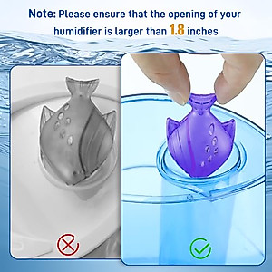 Funmit 12 Pack Universal Humidifier Cleaner Fish Compatible with Almost All Humidifiers and Fish Tanks, Purifies Water, Prevents Hard Water Build-Up, Reduces Scale, Purple