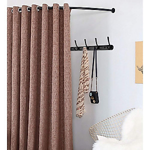 Spotact Wall Mount Coat Hook 2 Packs Aluminum Alloy Dual Black Hooks Clothes Rack 13.8 x 1.3” Hanging Jackets Caps Bags Dog Leash Towels and Keys (4 Hooks(2 Packs))