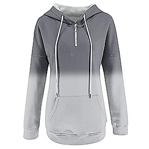 Baralonly Hoodies for Women Pullover, Casual Zipper Hooded Sweatshirts Long Sleeve Winter Fall Tops Cozy Sweater Shirts