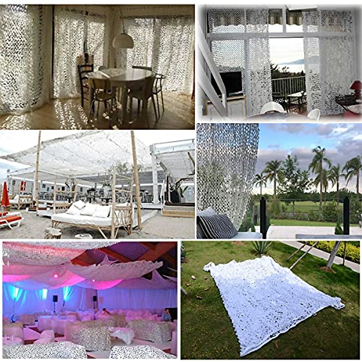 Queenbox 13x16.4ft White Camouflage Net, Oxford Hunting Blinds Sunshade Mesh Military Hide Sunscreen Shelter for Home Wall, Party, Camping, Outdoor
