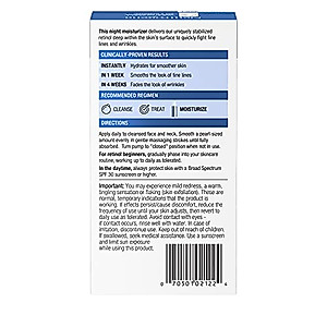 Neutrogena Rapid Wrinkle Repair Retinol Anti-Wrinkle Night Moisturizer Cream, Anti-Wrinkle Face & Neck Cream Moisturizer with Hyaluronic Acid & Retinol, Paraben-Free, 1 fl. oz