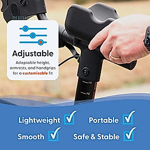 So Lite Glide Backsaver Rollator Walker - Upright Walkers for Seniors with Seat and Armrest - Stand Up Rolling Walker (Black)