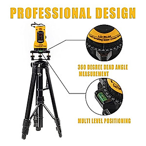 LAND Laser Level Kit Class Laser Ⅱ,Self-Leveling laser Cross Level,Horizontal and Vertical Points Rotatable 360 Degree Suitable for interior design（Lightweight Tripod,Battery Included ）