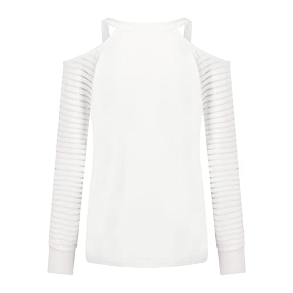 ZunFeo St Patricks Day Shirt Women Long Sleeve Cold Shoulder Irish Tee Top Strap Shamrock Graphic T Shirts Trendy Blouse, W-d-white, X-Large