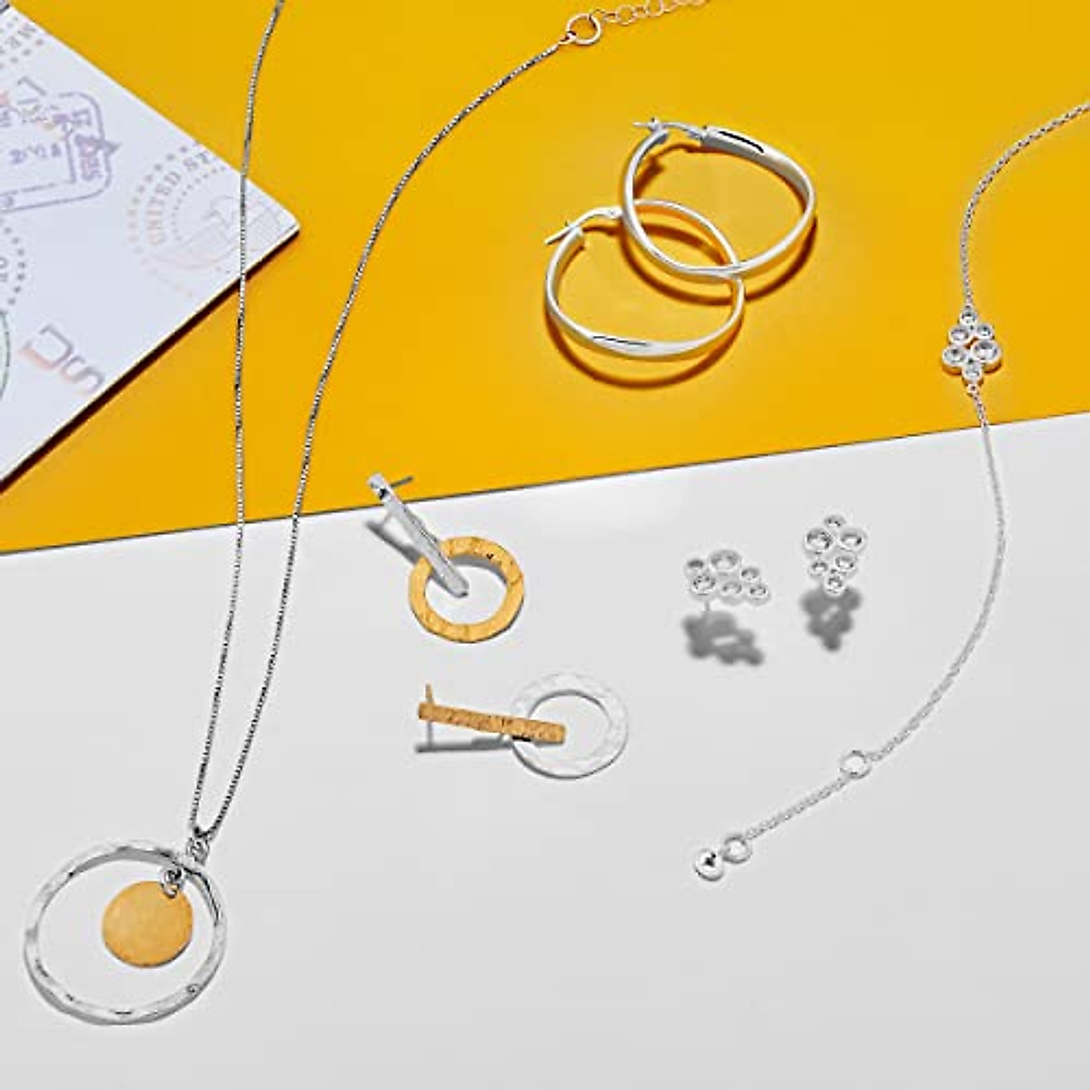 Silpada 'Marbella' Two-Tone Disc Pendant Necklace in Sterling Silver with Gold-Plating, 18" + 2"