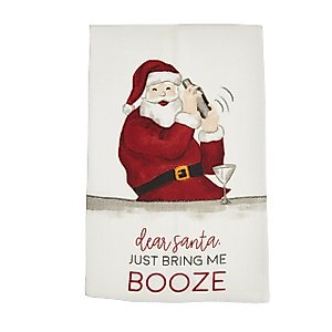 Mud Pie Alcohol Christmas Towel, Booze, 26" x 16.5"