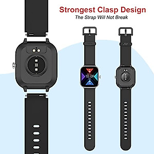 HENGTO Fitness Tracker Watch for Kids, IP68 Waterproof Kids Smart Watch with 1.4" DIY Watch Face 19 Sport Modes, Pedometers, Heart Rate, Sleep Monitor, Great Gift for Boys Girls Teens 6-16 (Black)