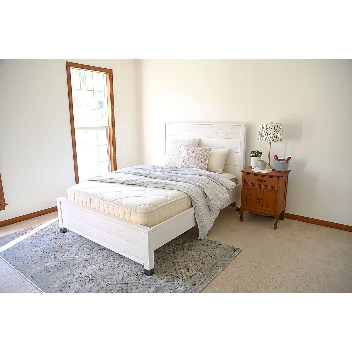 Naturepedic Serenade Organic Mattress - Cushion Firm Queen Hybrid Mattress with Encased Coils for Comfort and Pressure Relieving Natural Latex Mattress - Naturally Cooling & Breathable Mattress