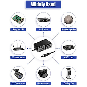GMJYC 12V 1A 12W Adapter, 120-240V AC to DC 12volt 1amp 500mA 800mA Power Supply with 5.5x2.5mm Tip for Fan, Massagers, WIFI, Home Camera, Printer, Router, Keyboard, Electronic Piano, LED Light Strips