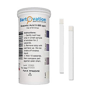 Peracetic Acid Test Strips, 0-160 & 0-500 ppm Bundle