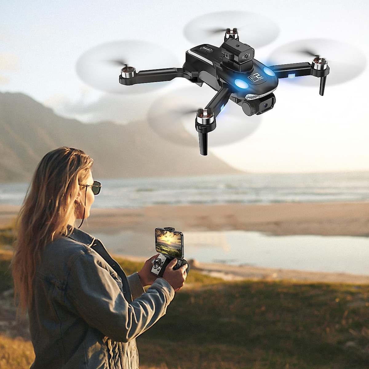 Mini Drone with Camera for Adults, 4K HD Foldable, One Key Take Off/Land Brushless Motor Waypoint Fly 32 Mins Long Flight, Toys for beginner