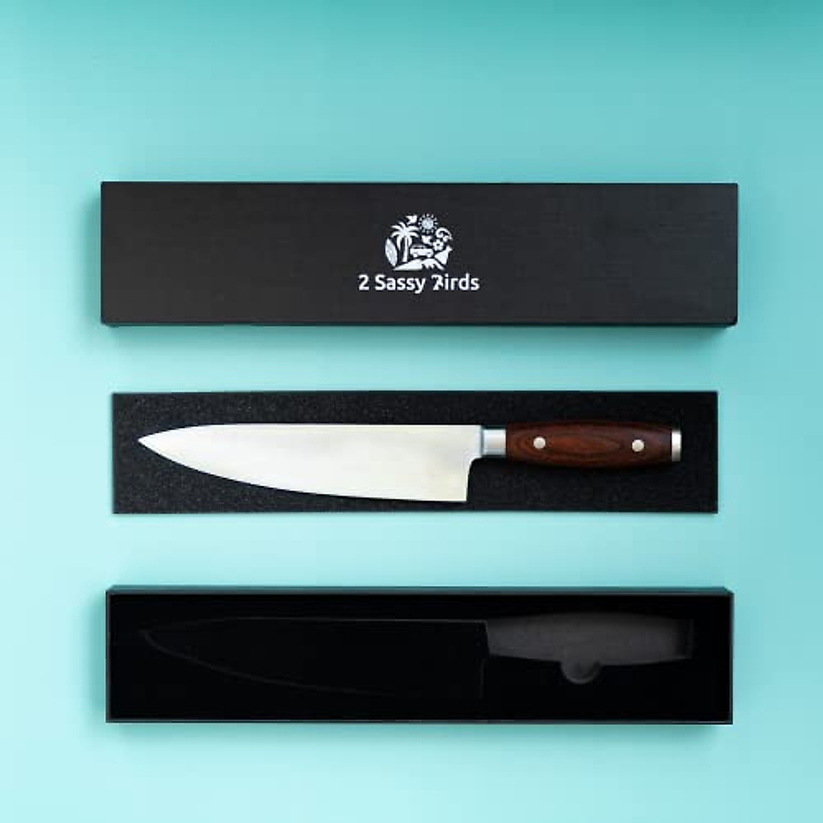 Chef Knife - 8 Inch Kitchen Knife with Stainless Steel Blade - Carving Knife for Meat and Vegetables - Knife for Kitchen - Professional Sharpness and Ergonomic Handle - Multipurpose Cooking Knife