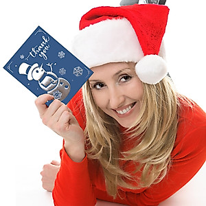 24 Pack Christmas Foil Thank You Cards and Envelopes Blank Inside Christmas Greeting Note Cards Party Supply