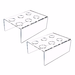 DGQ 2Packs 6 Holes Acrylic Ice Cream Cone Holder Stand Acrylic Stand Holder Ice Cream Crisp Tube Cone Holder - Transparent