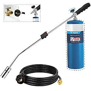 Propane Torch Weed Burner,Weed Torch Flame Thrower with Trigger Start and Flame Control Valve,50,000BTU with 9.8ft hose Compatible 1" USA Standard Connector for Burning Garden Weeds,Ice Snow Melter