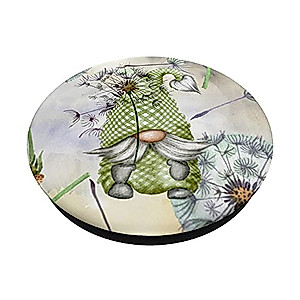 Cute Gnome Dandelion Flower Pattern For Gardener - Aesthetic PopSockets Swappable PopGrip