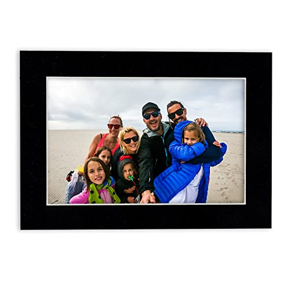 Pack of Ten Acid Free 16x20 Mats Bevel Cut for 13x15 Photos - Black Suede Precut Matboards With Backing Boards and Self Seal Photo Mat Bags For Pictures, Photos, Framing - 4-ply Thickness