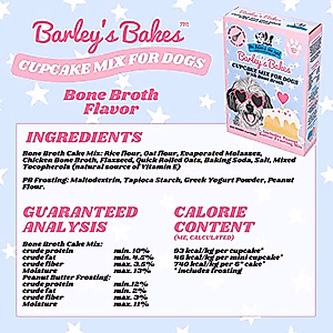 The Bear and The Rat Dog Cake | Cupcake Mix for Dogs, Bone Broth Flavor, 9 Ounce, Peanut Butter Frosting, Wheat Free, Gluten Free, Real Food Ingredients, Made in the USA, Birthday Dog