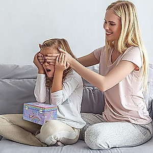 Jewelkeeper Girl's Musical Jewelry Storage Box with Pullout Drawer, Cotton Candy Unicorn Design, The Beautiful Dreamer Tune