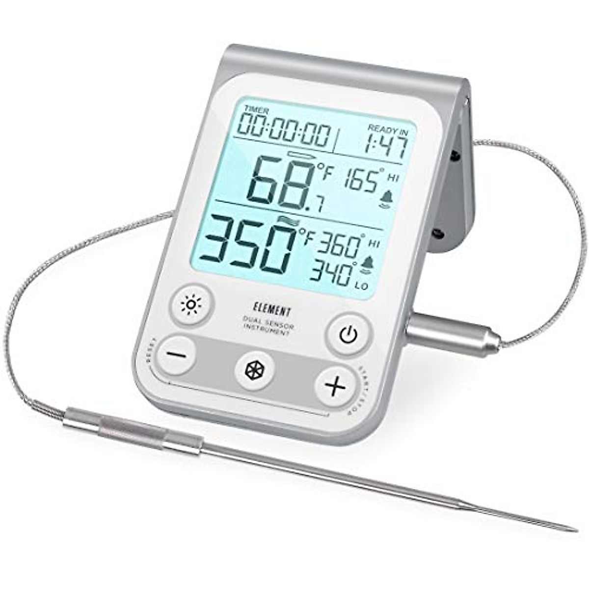 Lavatools OVT02 Element Digital Oven Thermometer for Oven, Grill, and Smoker Includes Dual-Sensor Stainless Temperature Probe