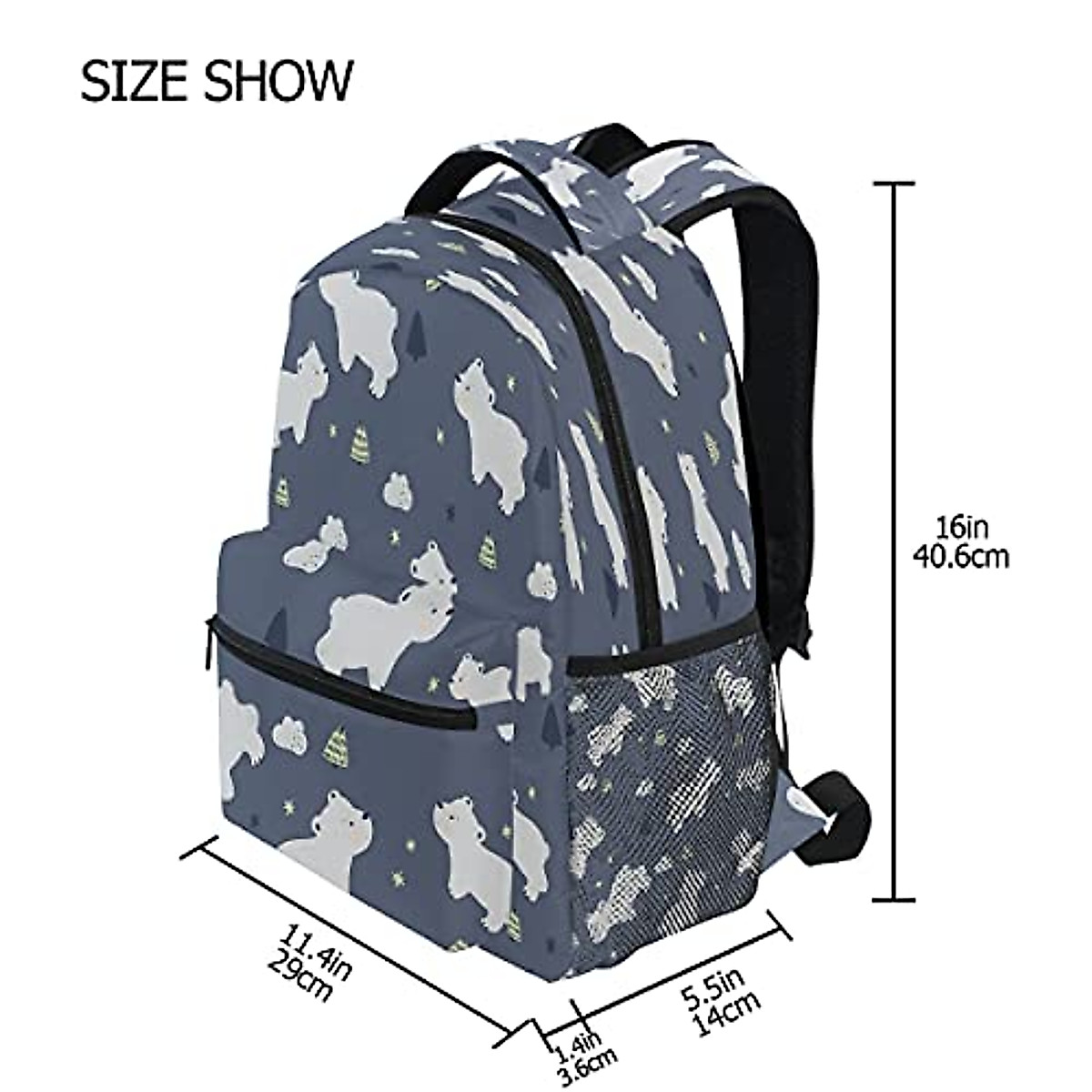 Toddler Backpack for Boys Girls Kids School Bag Cute Bookbag Polar Bear Backpack