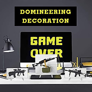 PROLOSO 8 Set Miniature Toy Machine Guns with Display Board SMG Rifles Toys for Boys Kids Building Toys