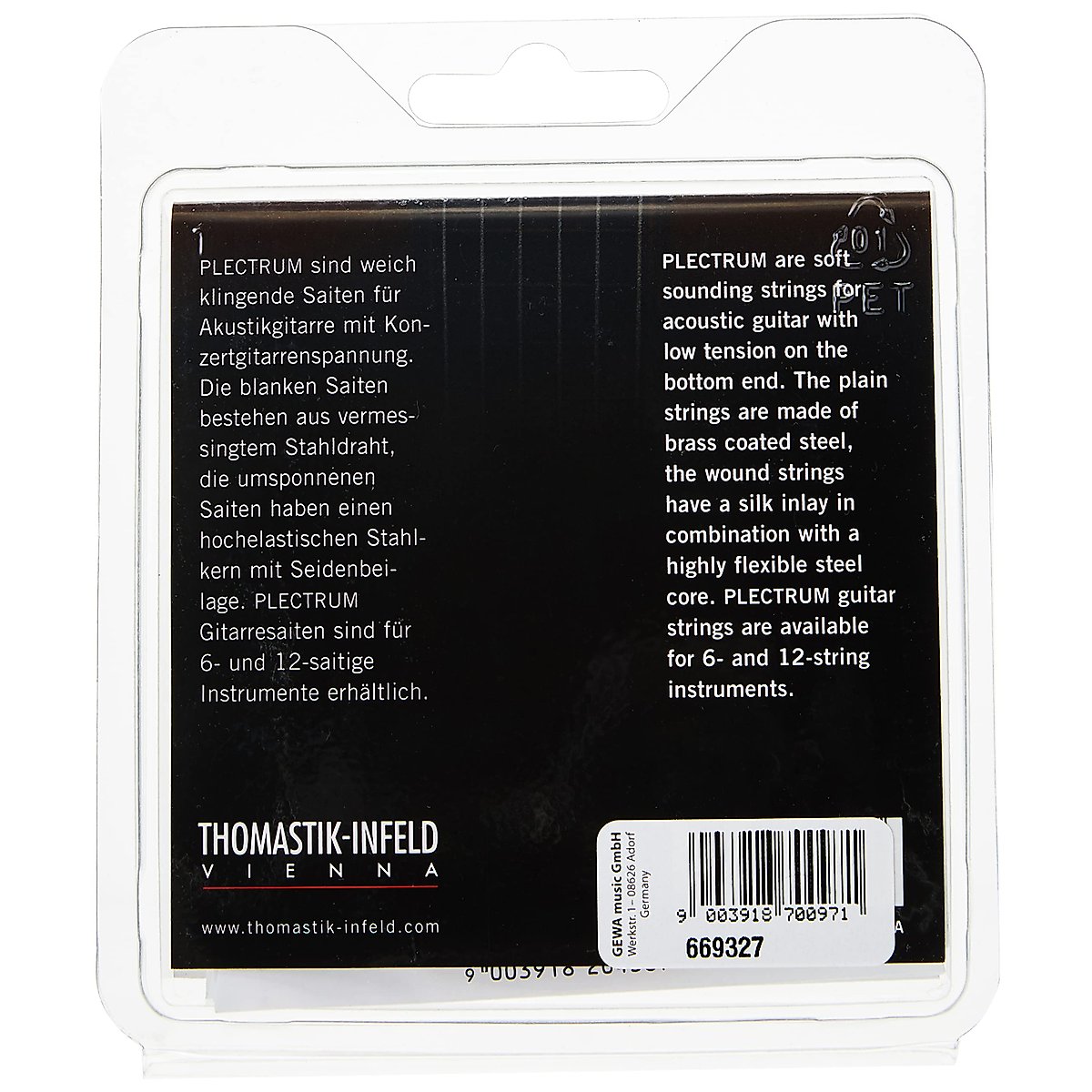 Thomastik-Infeld AC111 Acoustic Guitar Strings - Plectrum Series 6 String Set E, B, G, D, A, E