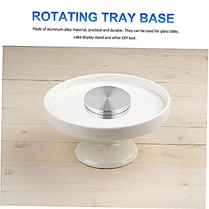 3pcs Turntable Base Ball Bearing 2 Tier Cake Stand Round Baking Pan Bearing Rotating Tray Turntable Rotating Aluminum Alloy Bearing Table Turntable Bearings Rotating Bearing Silver
