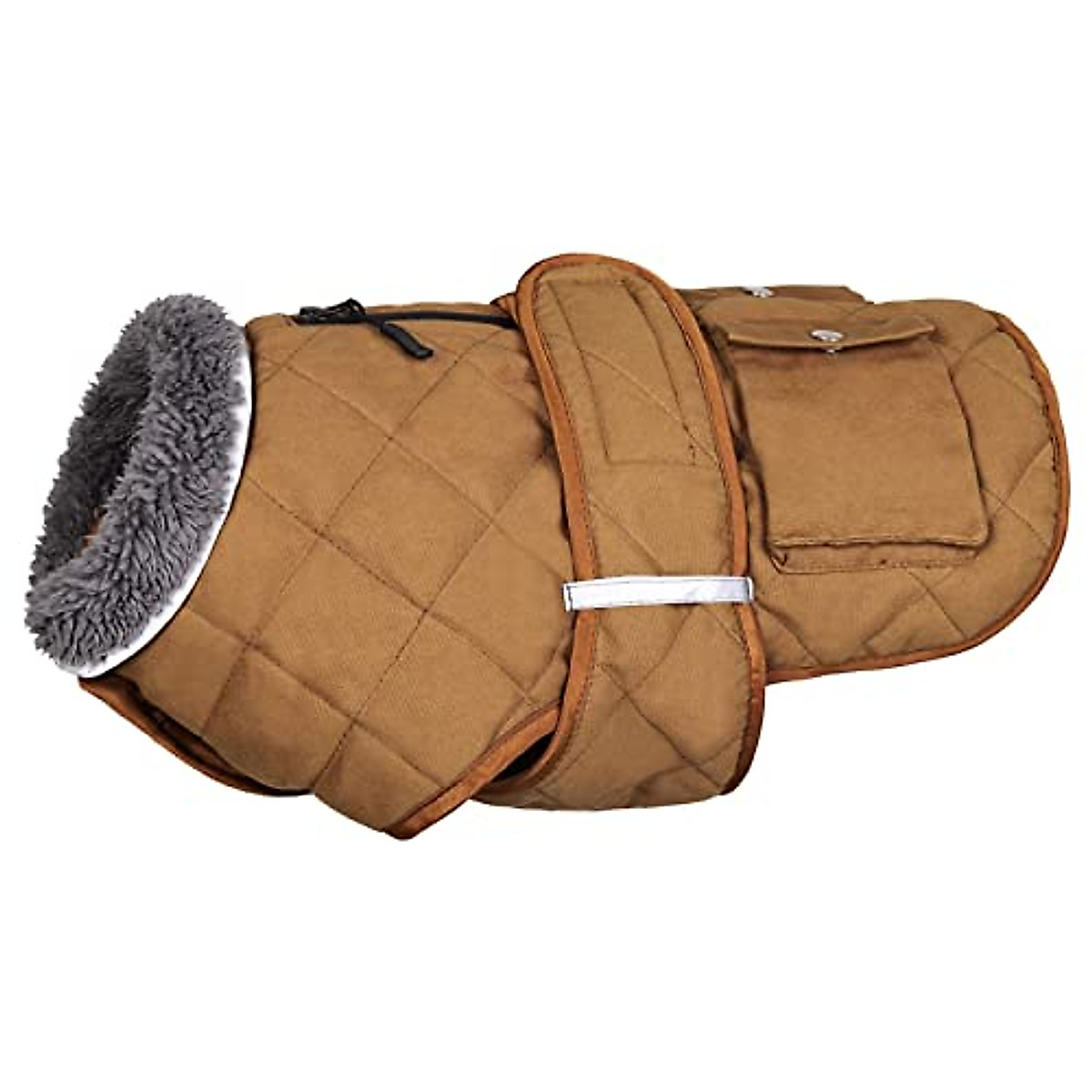 ASENKU Dog Coat for Winter Waterproof Dog Winter Coat Dog Jacket, Dog Hunting Vest for Small Medium and Large Dogs with Pocket & Zipper Leash Hook