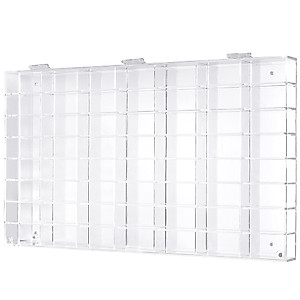 Hot 56 Compartment 1/64 Scale Toy Cars Wheels Matchbox Display Case Stand Wall Diecast Model Car Cabinet w/Door -AHW64-56